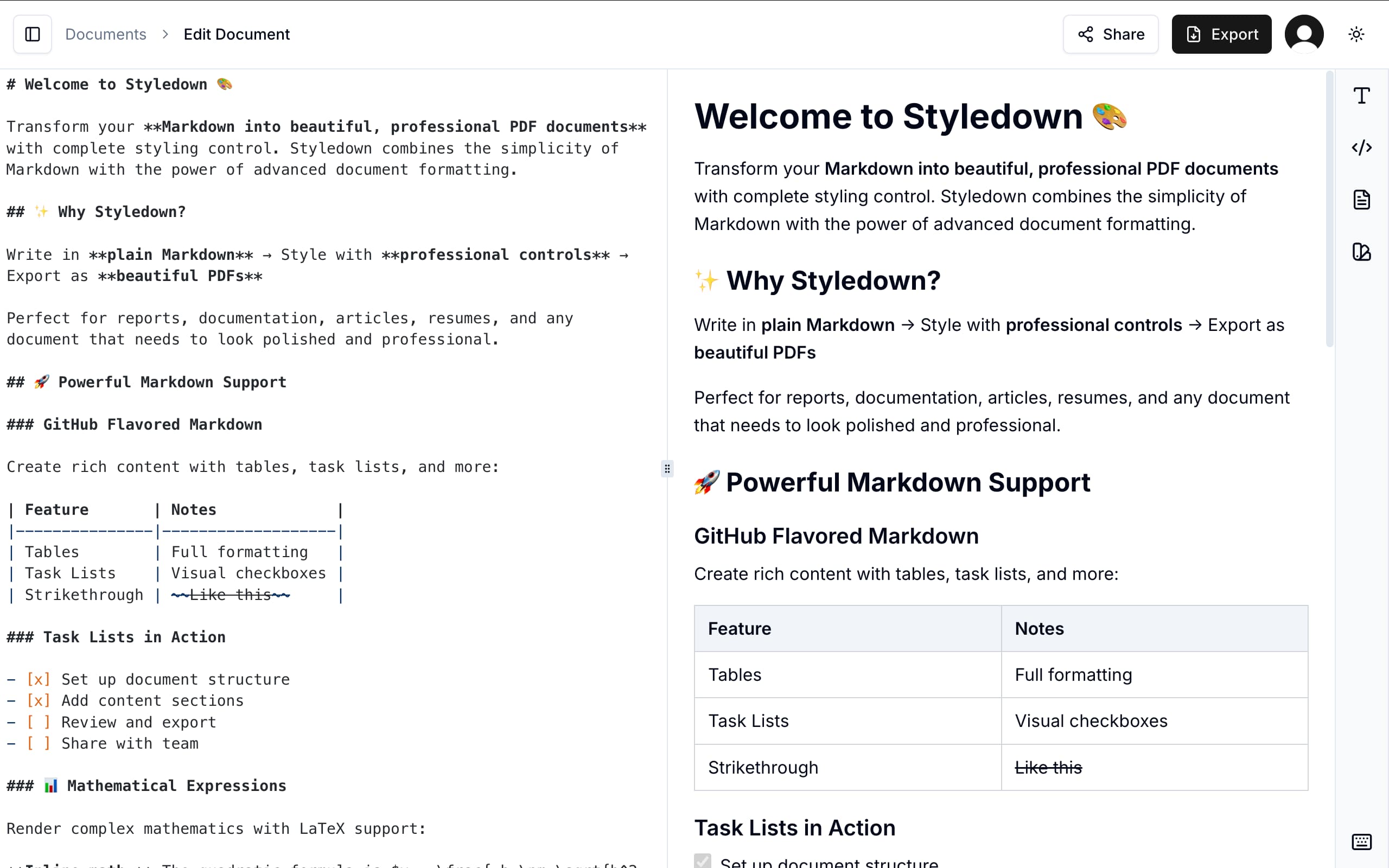 Styledown — Markdown to Beautiful Docs, Instantly